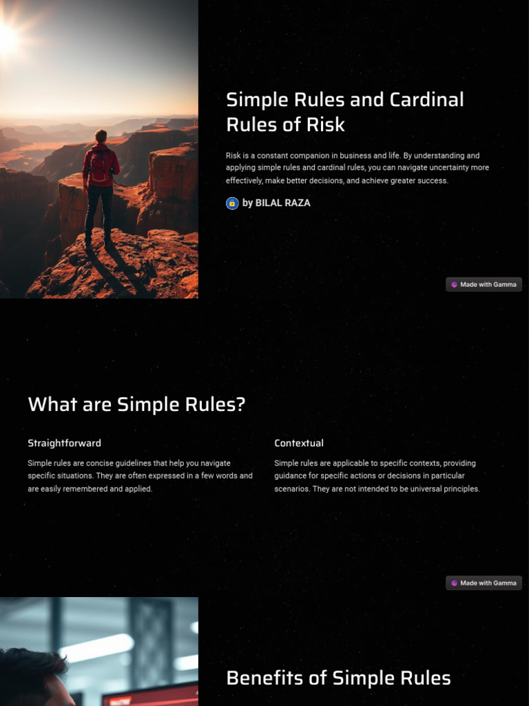 Simple and Cardinal Rules of Risk Management | PDF | Risk | Cognition
