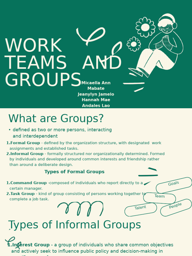 WORK TEAMS AND GROUPS | PDF | Brainstorming | Social Psychology