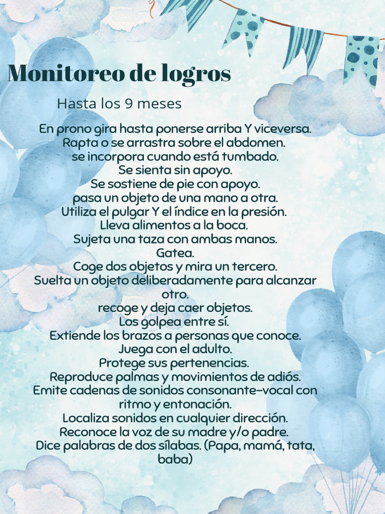 Logros Hasta Los 9 Meses | PDF