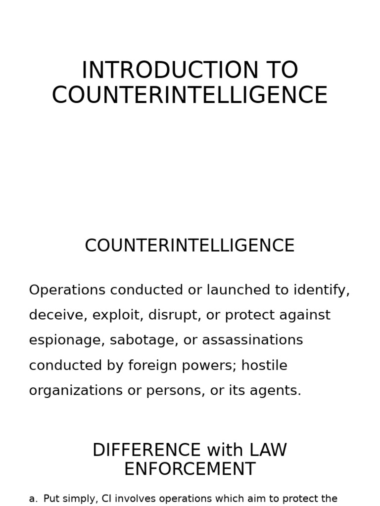 Introduction to Counterintelligence | PDF | Counterintelligence | Securities