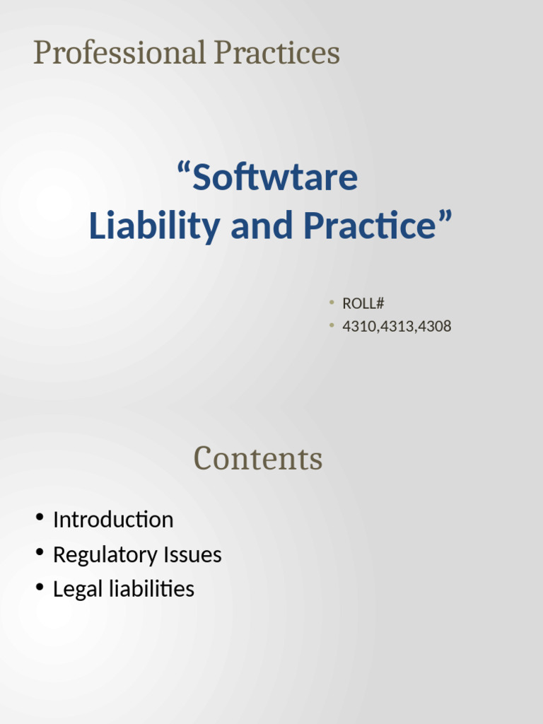 Software Safety and Liability Practices | PDF | Legal Liability | Safety