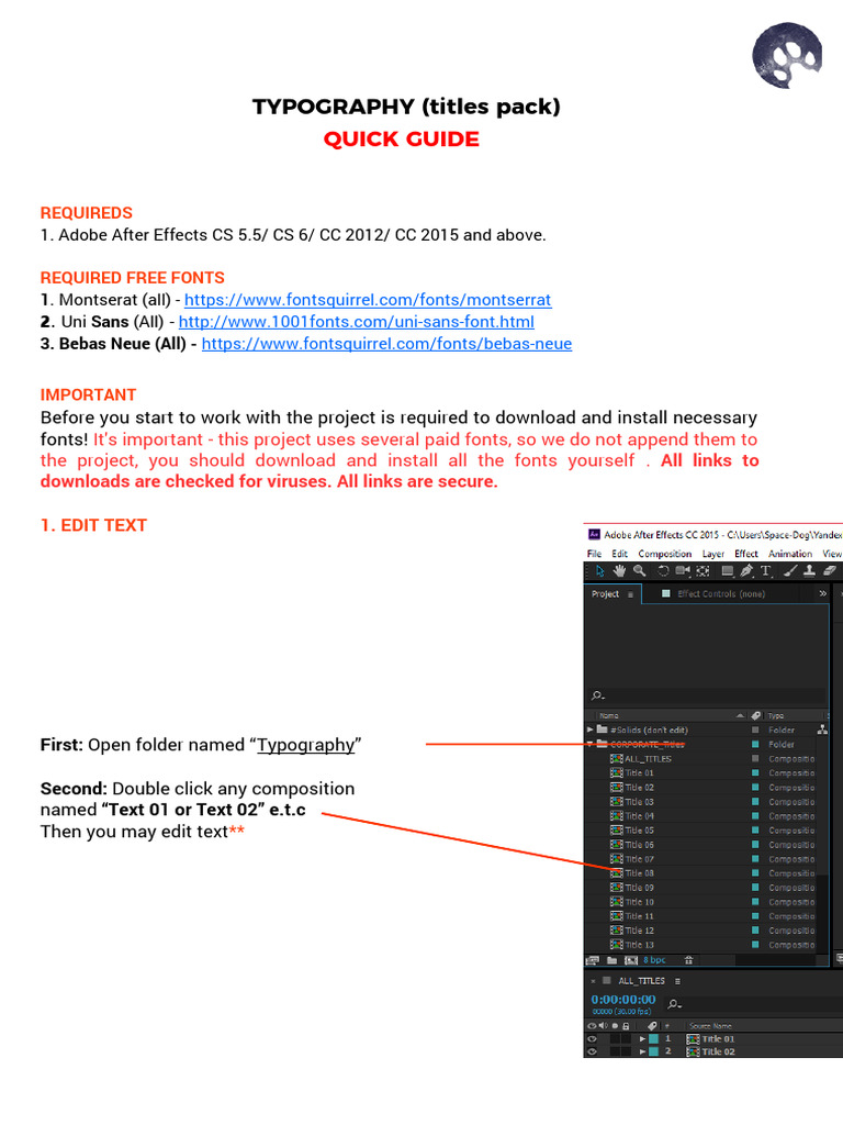TYPOGRAPHY (Titles Pack) : Quick Guide | PDF