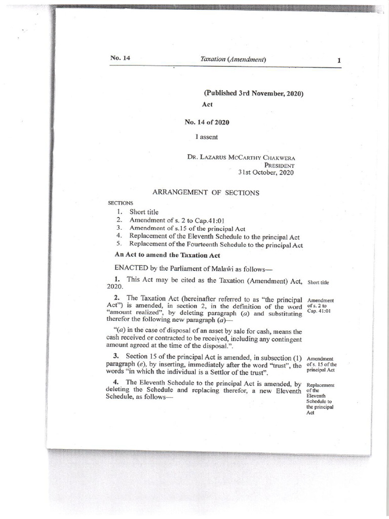 Taxation Amendment Act and VAT Amendment Act 2020 | PDF