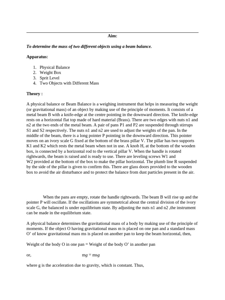 physics | PDF | Weight | Weighing Scale