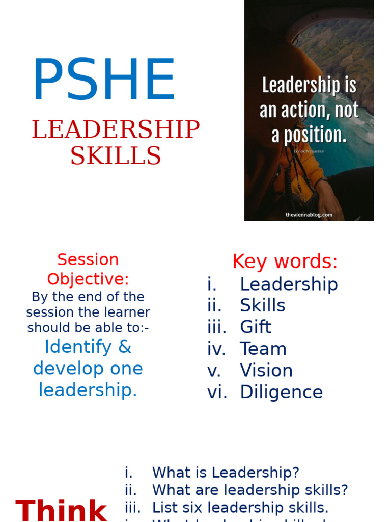 Pshe Week 6 Leadership Skills. | PDF