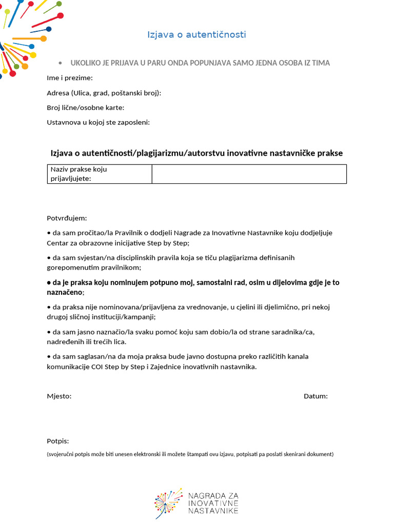 NIN - Izjava o Autenticnosti | PDF