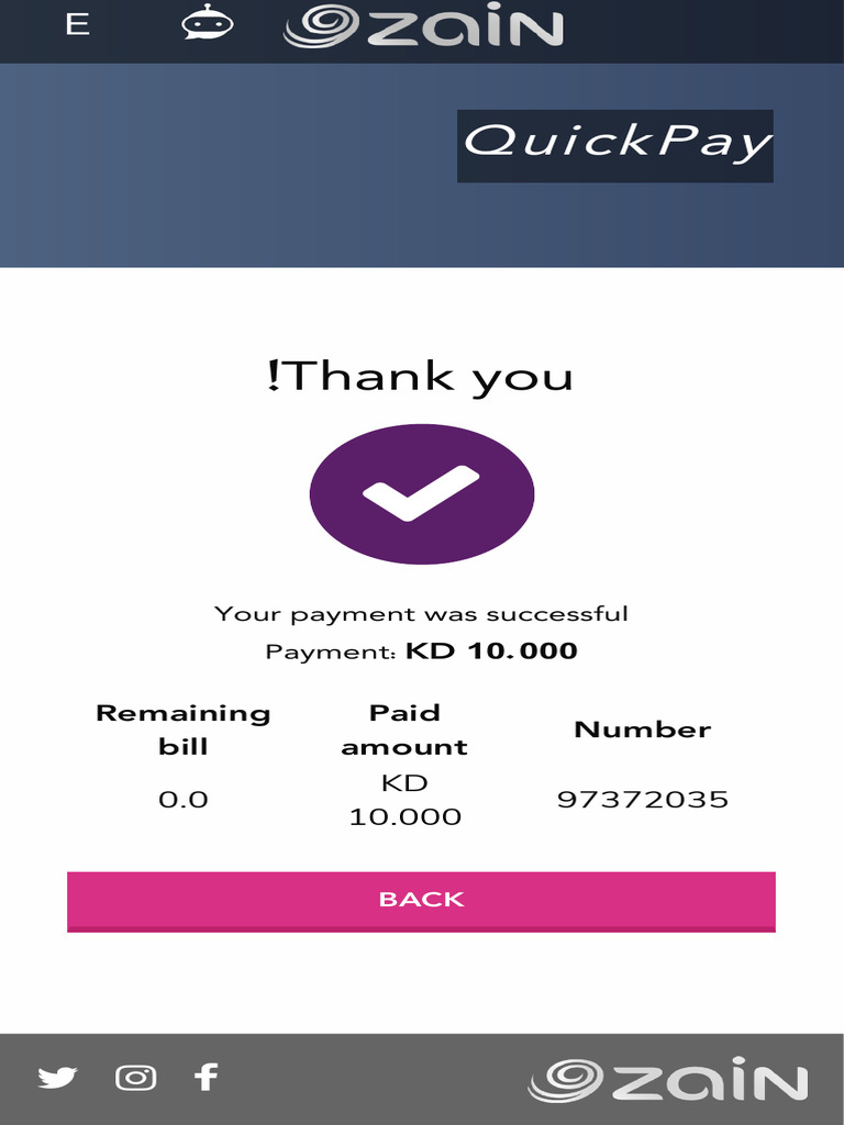 Show Receipt - QuickPay - Zain Kuwait | PDF