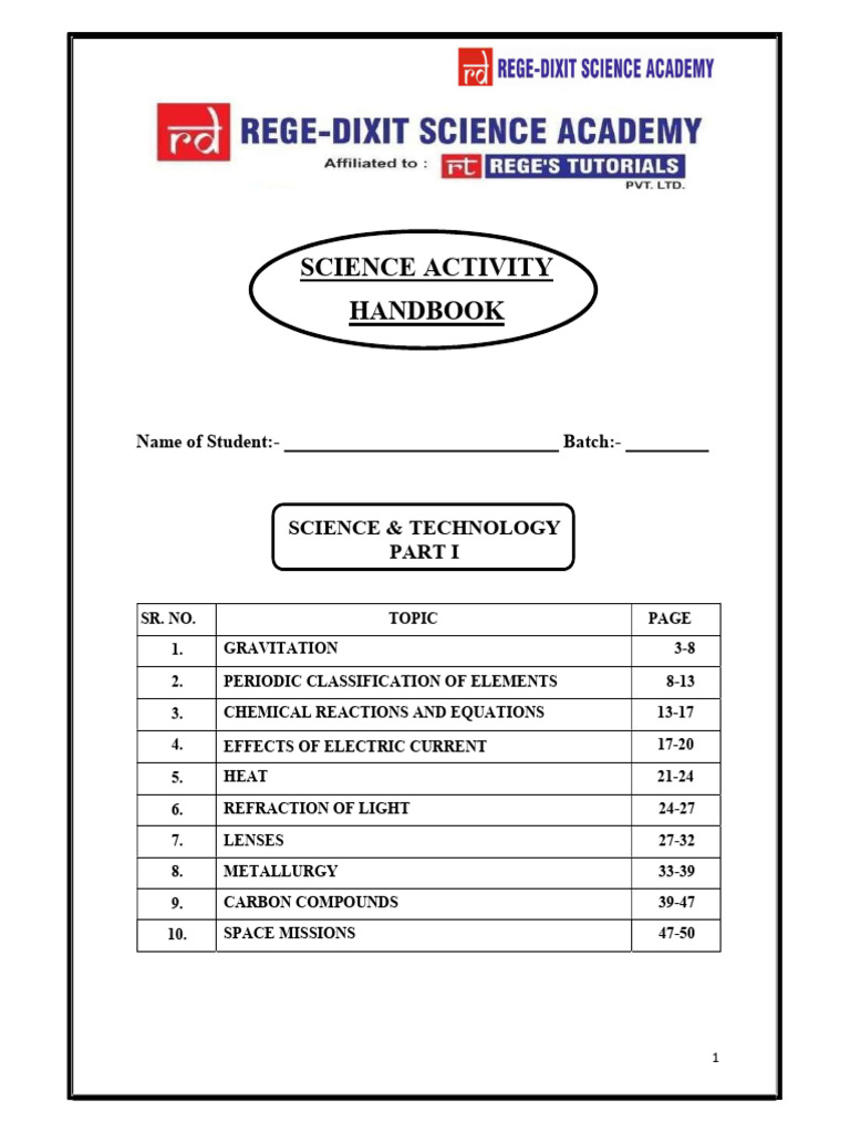 Science and Technology Activity Handbook Final Draft | PDF | Reaction Rate | Alternating Current