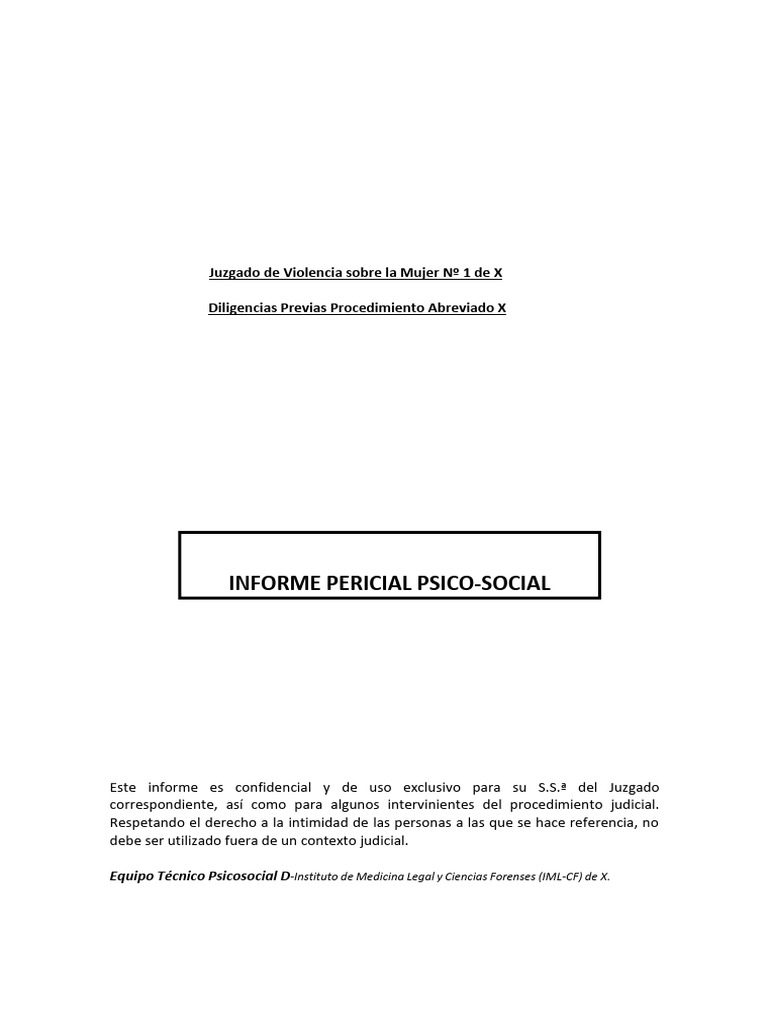 Informe Psicosocial Judicial | PDF | Ansiedad | Las emociones