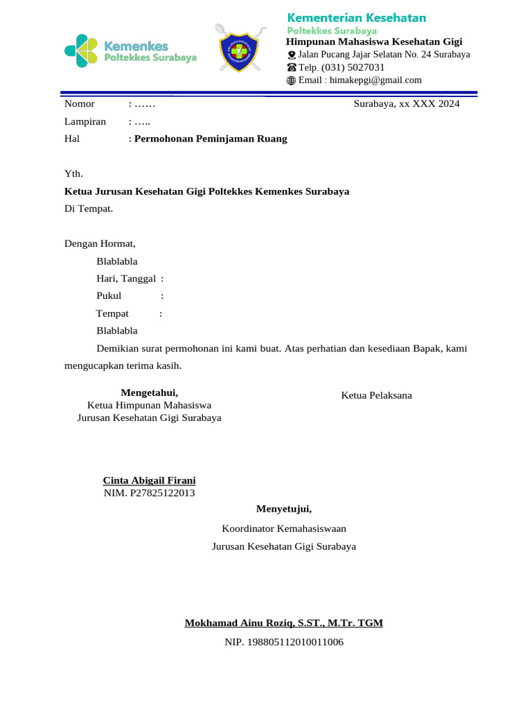 Format Surat Hima Baru | PDF