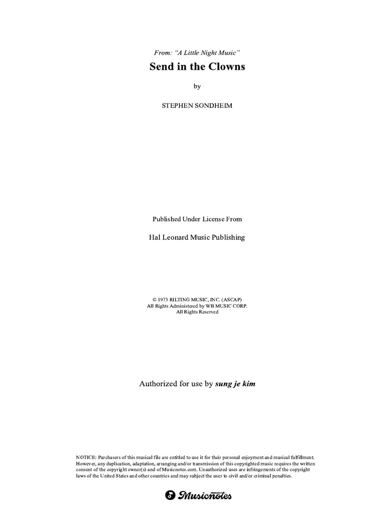 Send in The Clowns | PDF