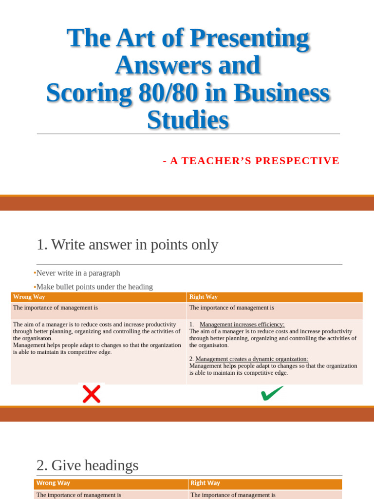 Grade 12 Answer writing presentation | PDF