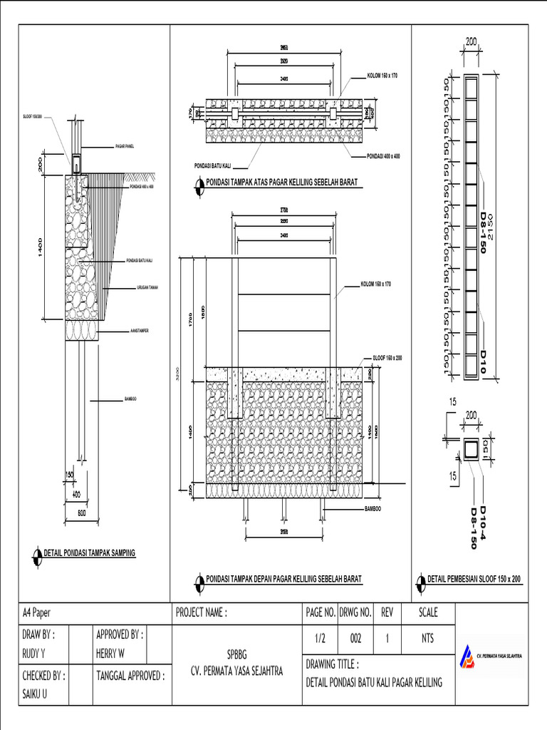 2 - Desain Pagar Keliling SPBBG-002 Rev 4 | PDF