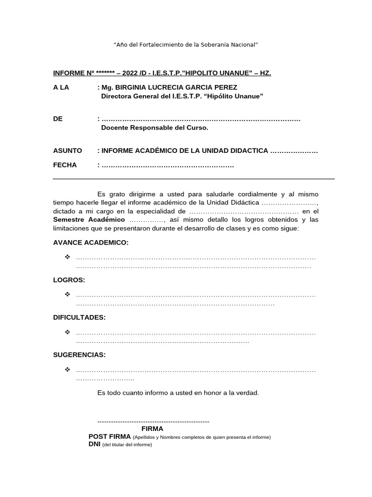 Modelo Informe Academico | PDF