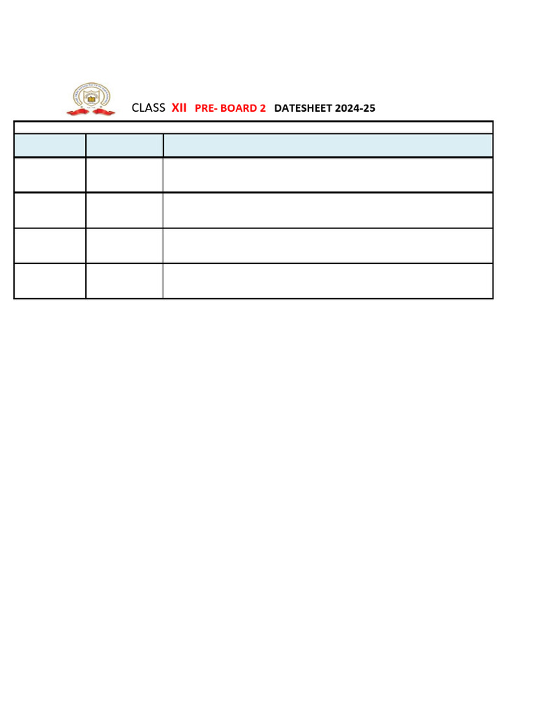 XII PB 2 DATESHEET SCIENCE STREAM PCMB | PDF