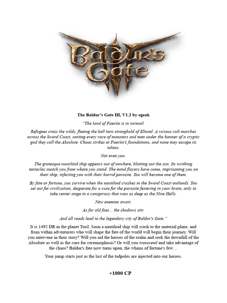 Baldur's Gate III Adventure Guide | PDF | Dungeons & Dragons