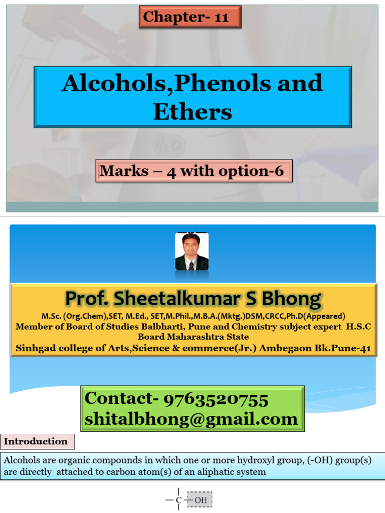 P Alcohols, Phenols and Ethers New | PDF | Ether | Ester