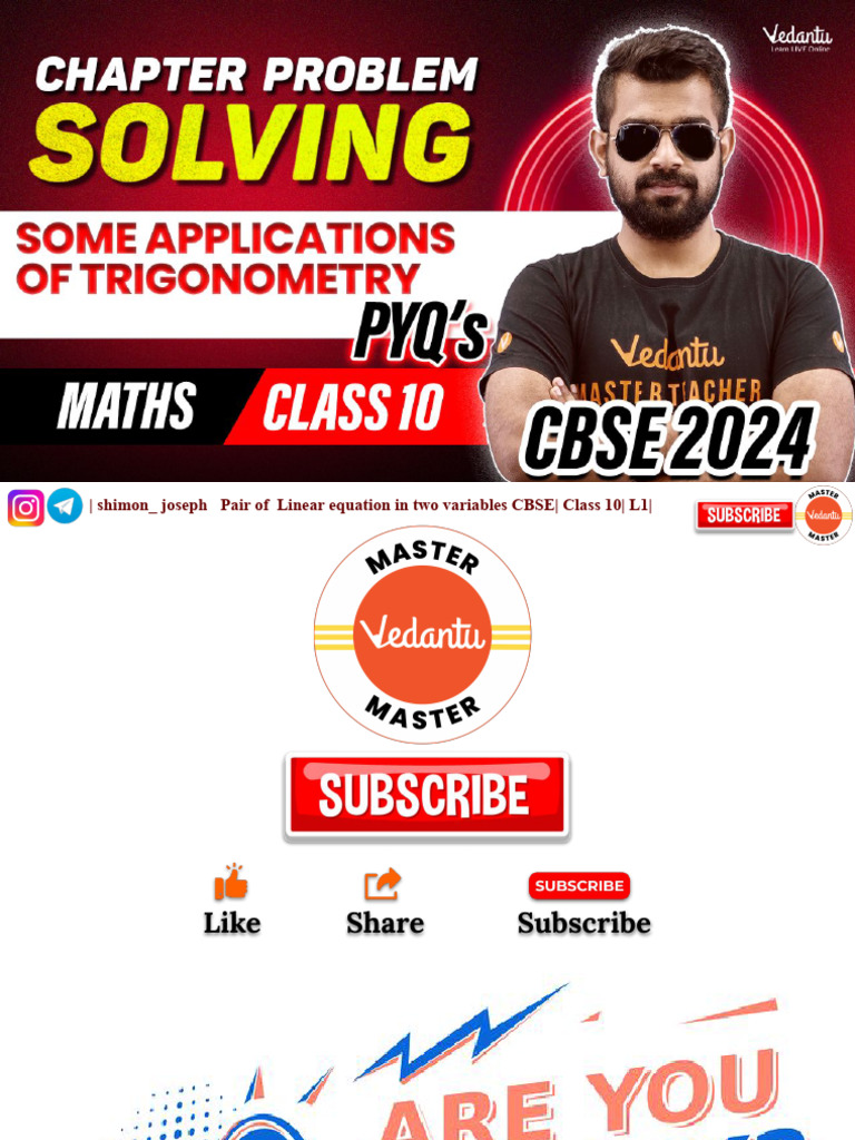 Trigonometry PYQs for CBSE Class 10 | PDF | Trigonometry | Angle