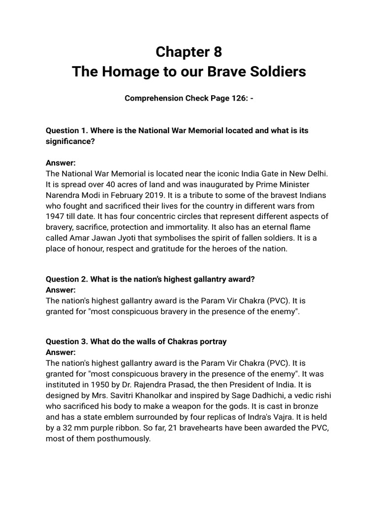 Homage to Our Brave Soldiers: Insights | PDF