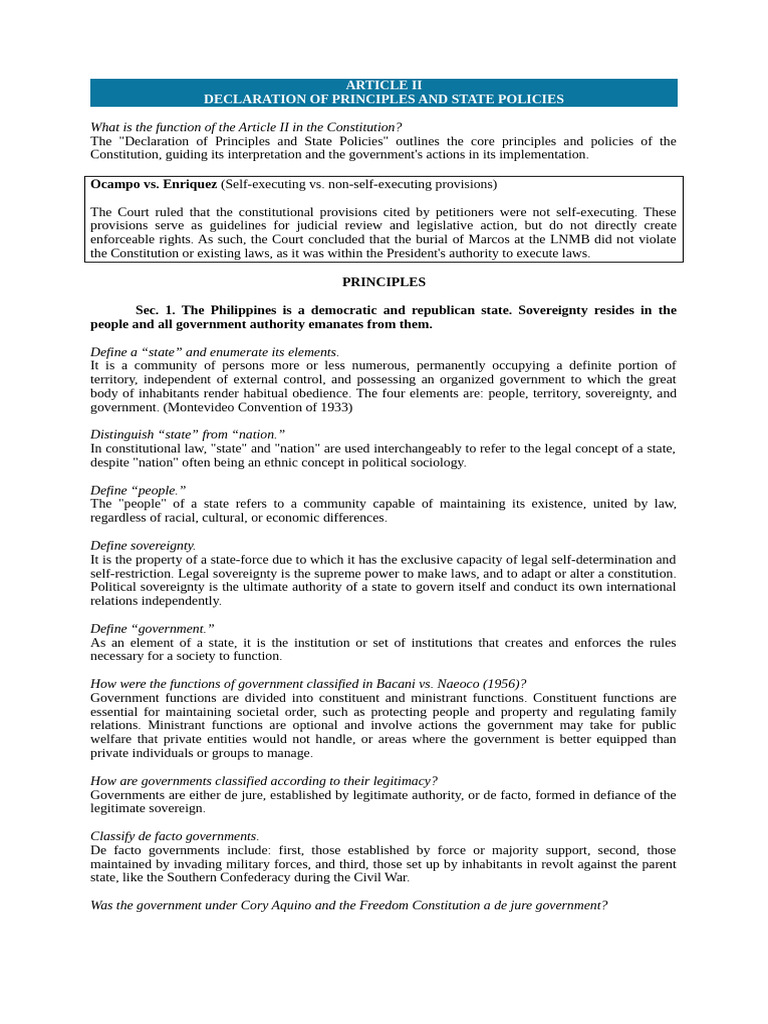 Article II Principles | PDF | International Law | Treaty
