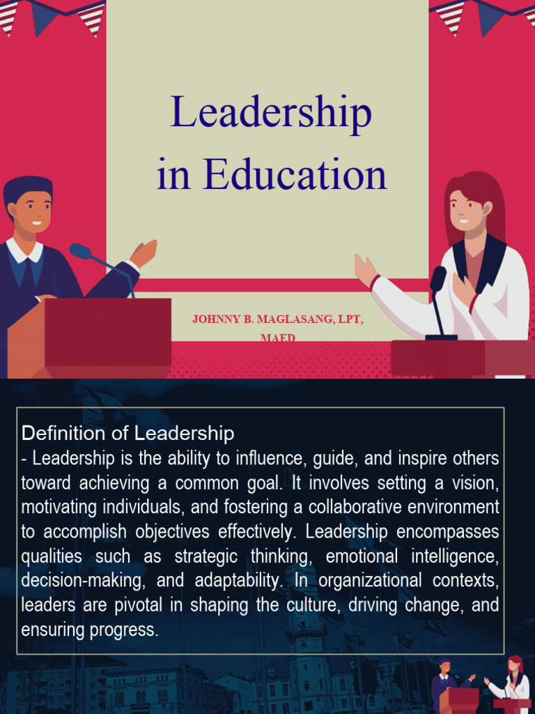 LEADERSHIP-IN-EDUCATION | PDF | Leadership | Goal