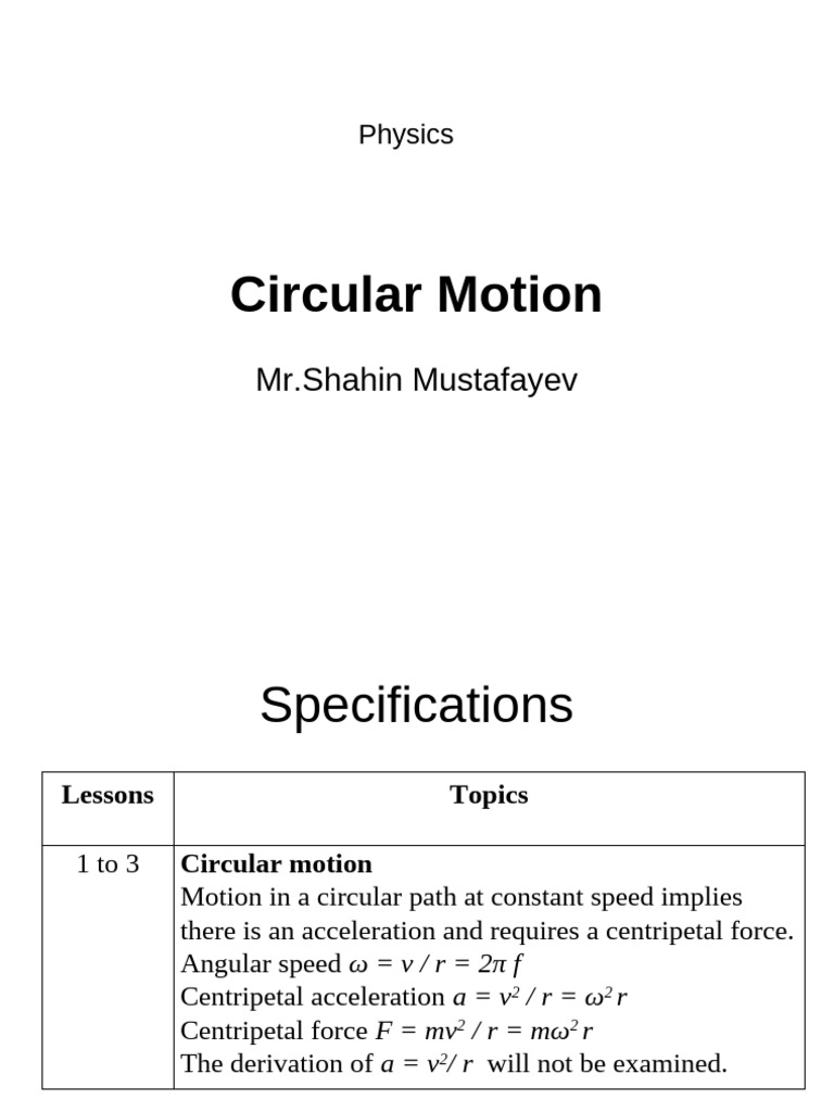 41b CircularMotion | PDF | Angle | Acceleration