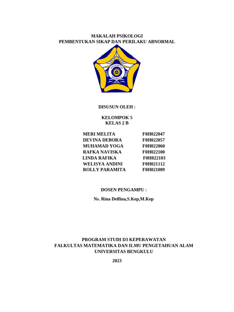 Makalah Psikologi Pembentukkan Sikap Dan Perilaku Abnormal | PDF