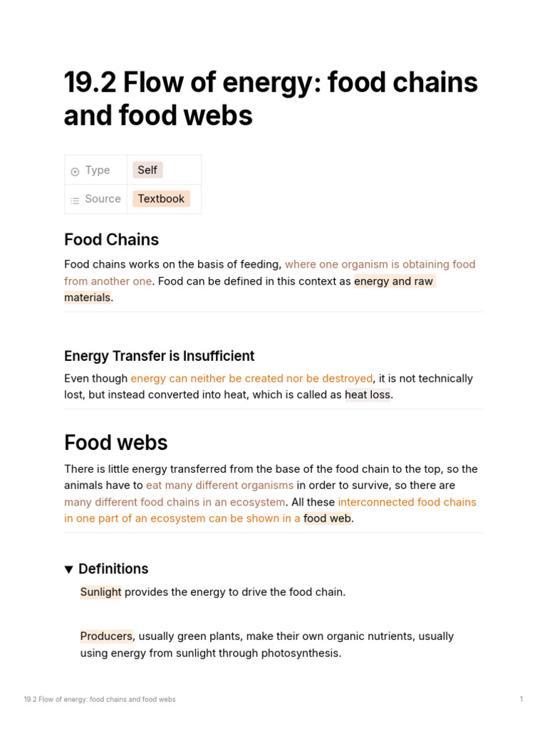 Energy Flow in Food Chains & Webs | PDF | Food Web | Foods