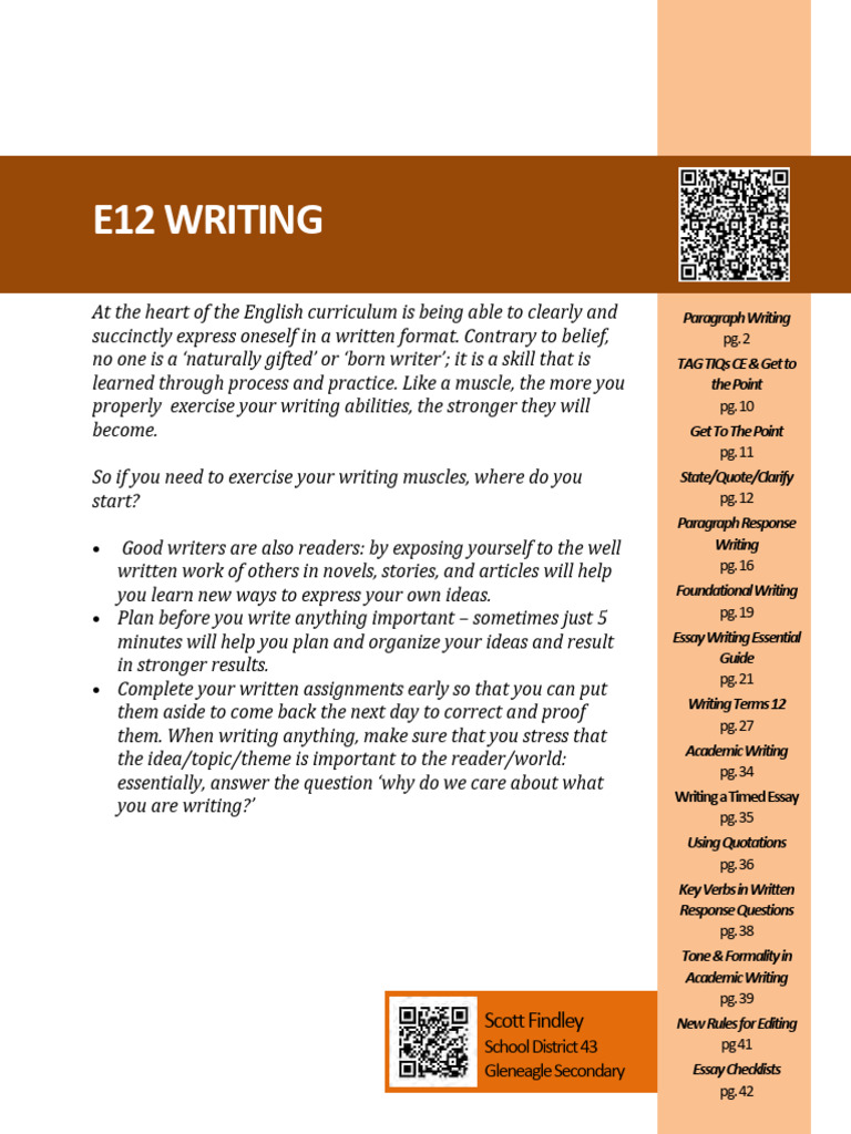 English 12 Writing Package | PDF | Subject (Grammar) | Definition