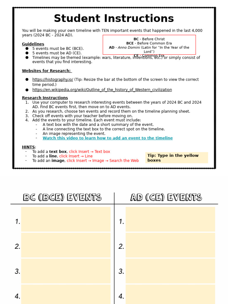 BC To AD Timeline | PDF