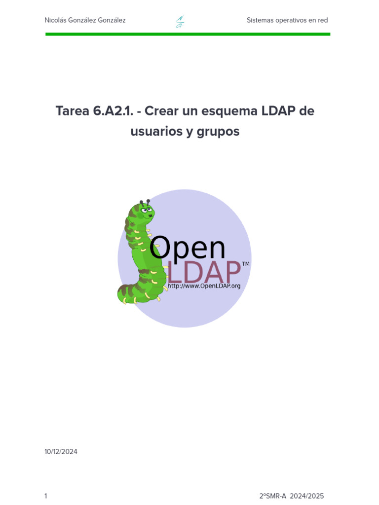 Tarea 6.A2.1. - Crear Un Esquema LDAP de Usuarios y Grupos | PDF | Informática | Software del ...