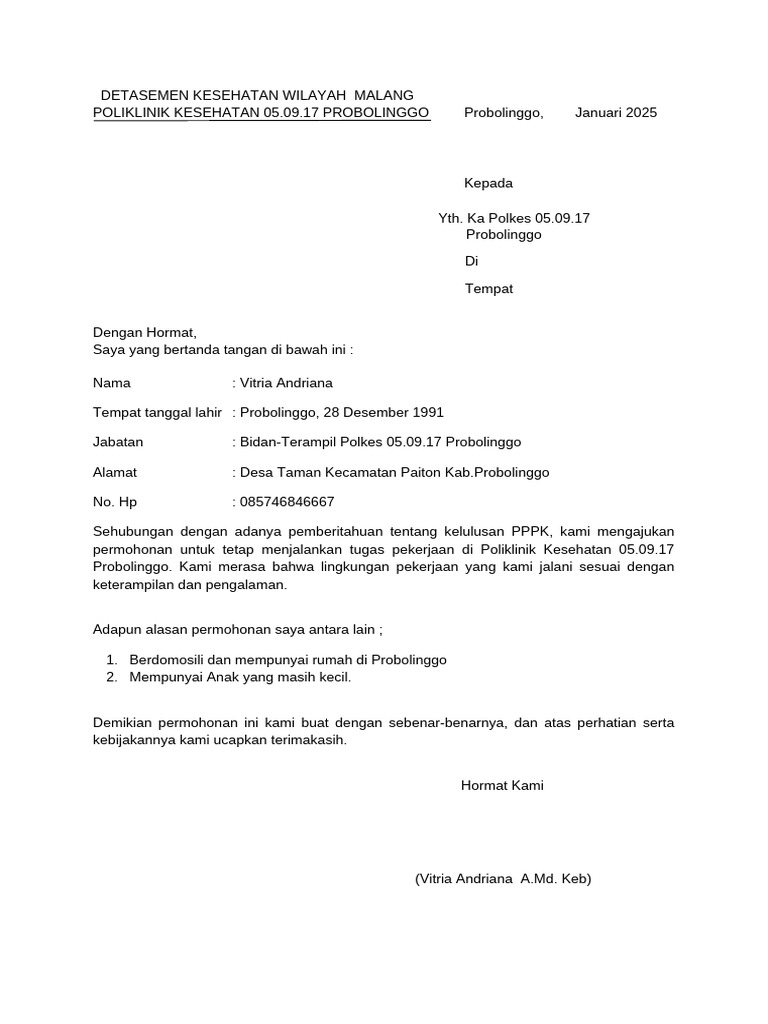 Surat Pernyataan Kembali CPPPK 2025 | PDF