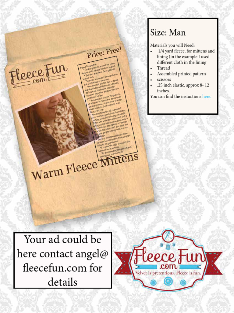 Free Fleece Mitten Pattern Guide | PDF