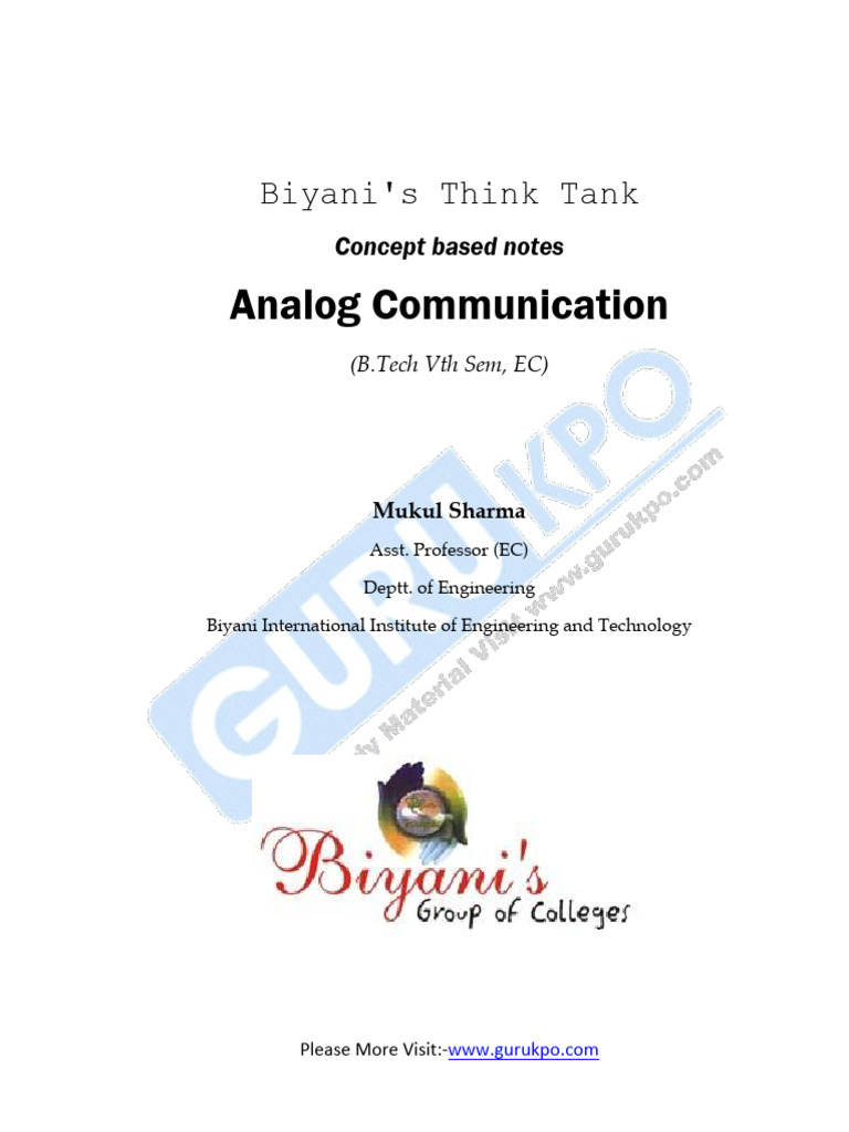 Analog Communication | PDF | Detector (Radio) | Frequency Modulation