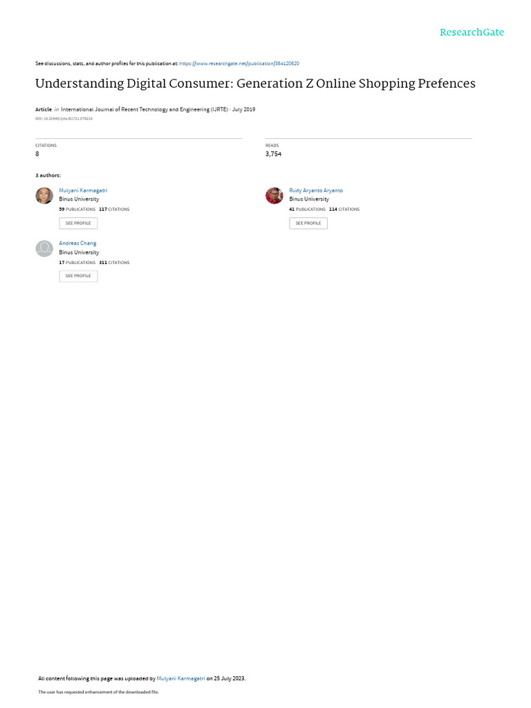 Understanding Digital Consumer: Generation Z Online Shopping Prefences ...