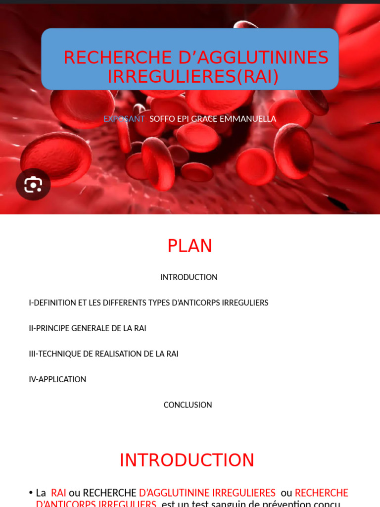 Recherche d'Aggr. Irrégulières (RAI) | PDF | Groupe sanguin | Anticorps