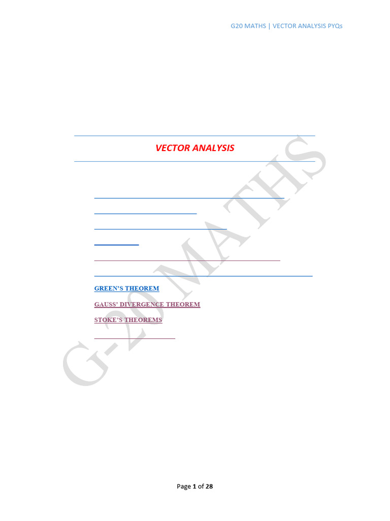 1-6 Vector An Pyq Chapterwise G-20 (2022) | PDF | Differential Geometry ...