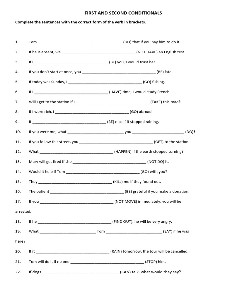 1 and 2 Conditionals | PDF