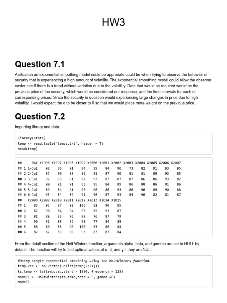 Analysis Course HW3 | PDF | Coefficient Of Determination | Errors And Residuals