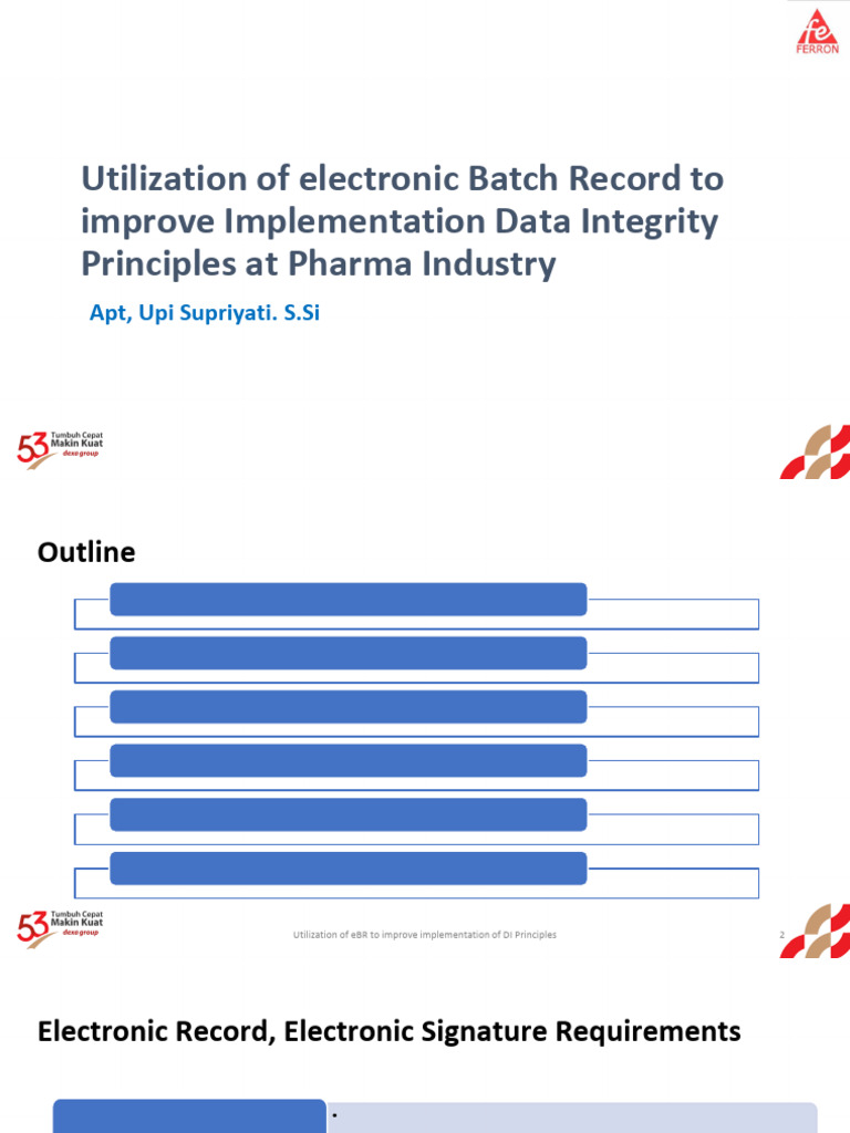 MATERI U. Supriyati Utilization of Electronic Batch Record | PDF | Computing | Information Science