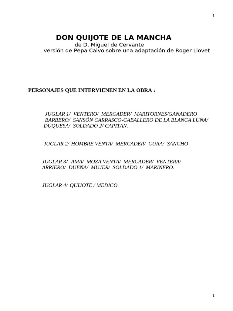 Don Quijote 2004 (Pepa Calvo) | PDF | Don Quijote | Caballero