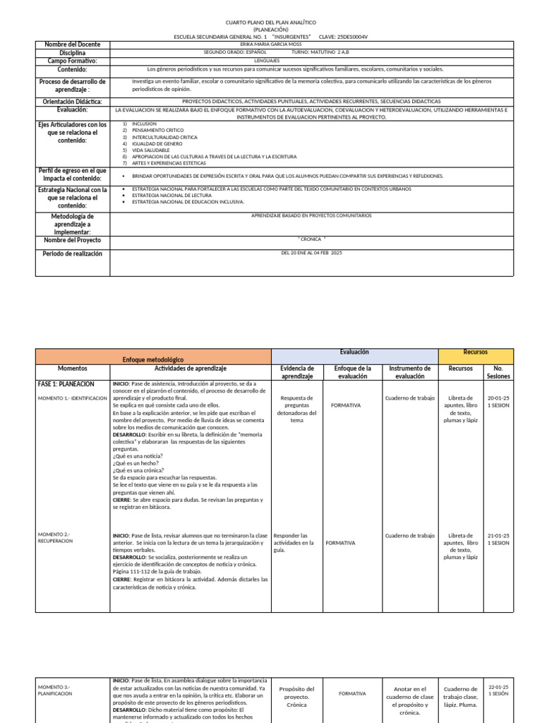 SEGUNDO Gdo. 20 de Enero 2025 | PDF | Evaluación | Aprendizaje