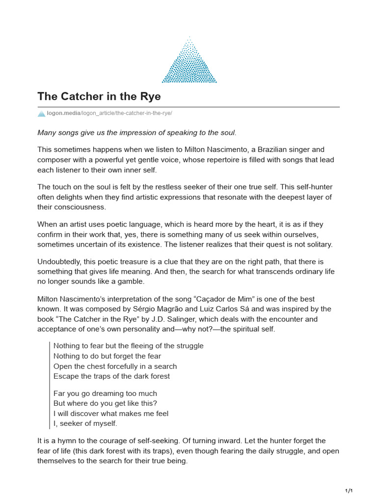 Logon - Media-The Catcher in The Rye | PDF