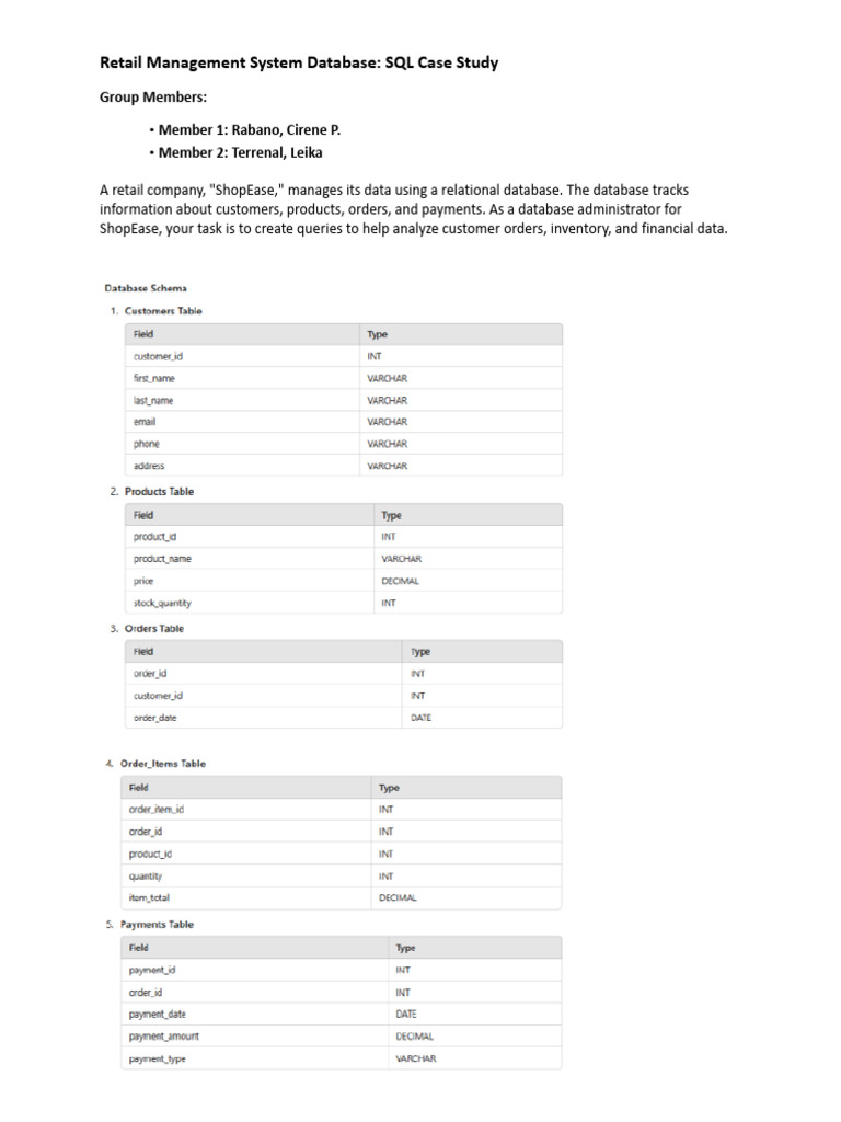 DWM 301 - Midterm Case Study | PDF | Sql | Relational Database