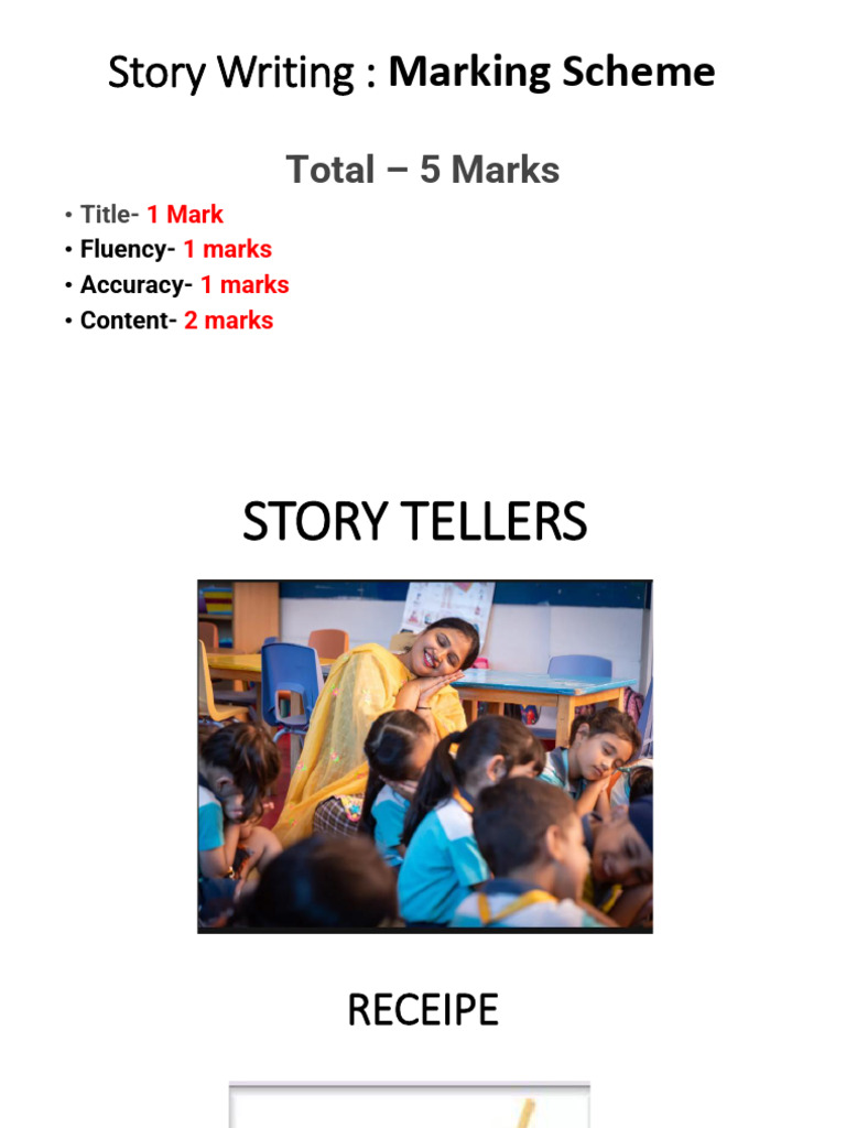 Story Writing Marking Scheme Guide | PDF