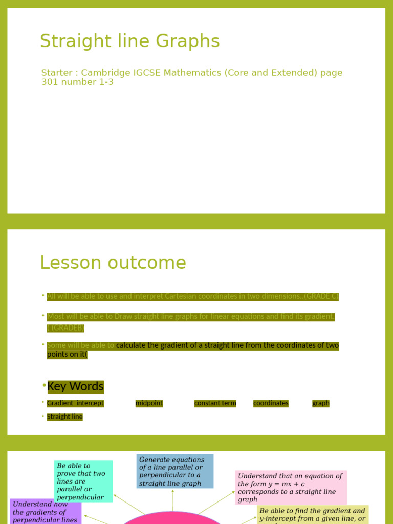 Understanding Straight Line Graphs | PDF | Line (Geometry) | Slope