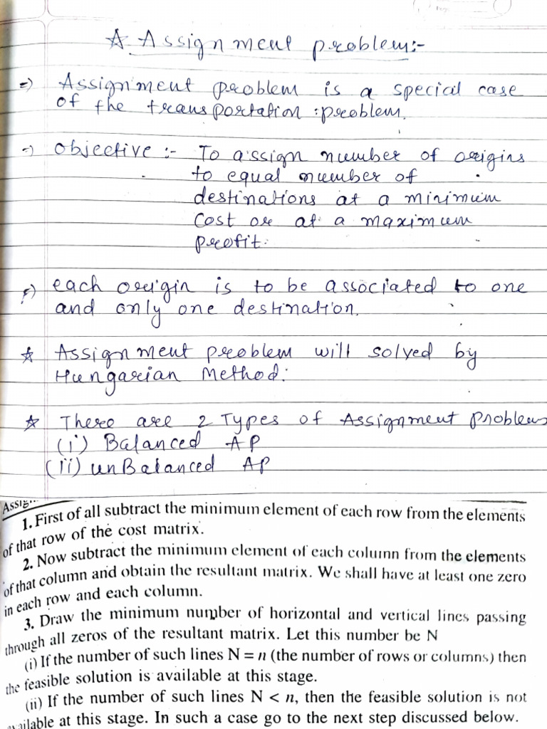 Assignment Problem | PDF