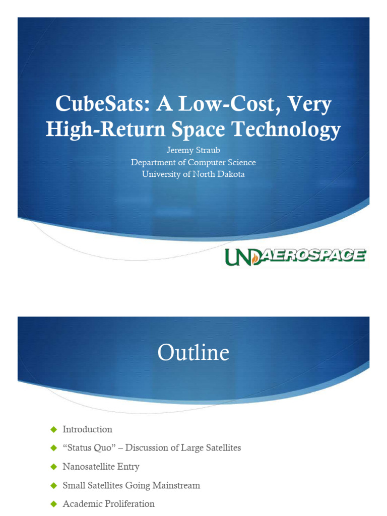 CubeSats A Low Cost Very High Return Spa | PDF | Outer Space | Sky