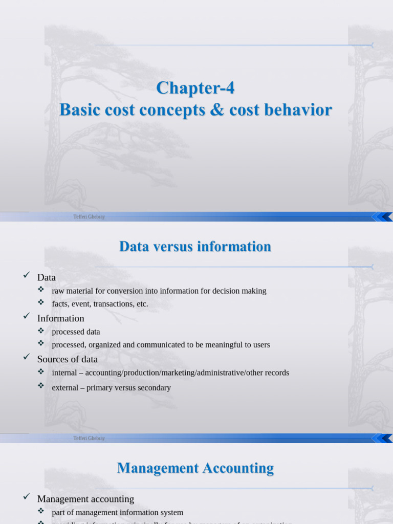 Chapter 4 Basic Cost Concepts and Cost Behavior Revised 2023 | PDF | Cost Of Goods Sold ...