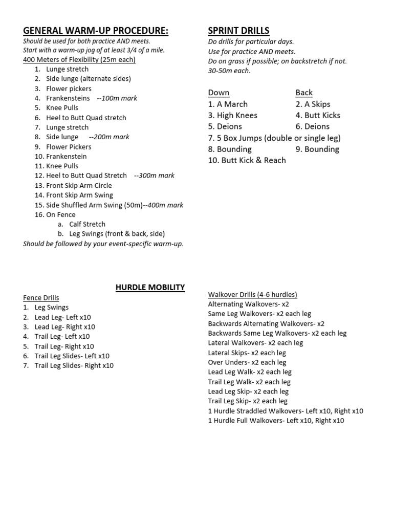 warm-up_stretch_strength_drills | PDF | Anatomical Terms Of Motion